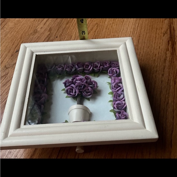 Art | Shadow Box With A Purple Rose In A Pot | Poshmark
